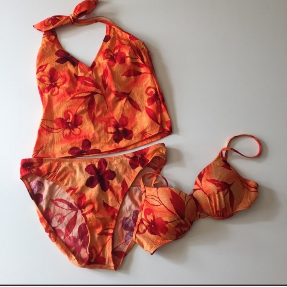 Athena Orange Floral Bikini/Tankini Swimsuit - Gem